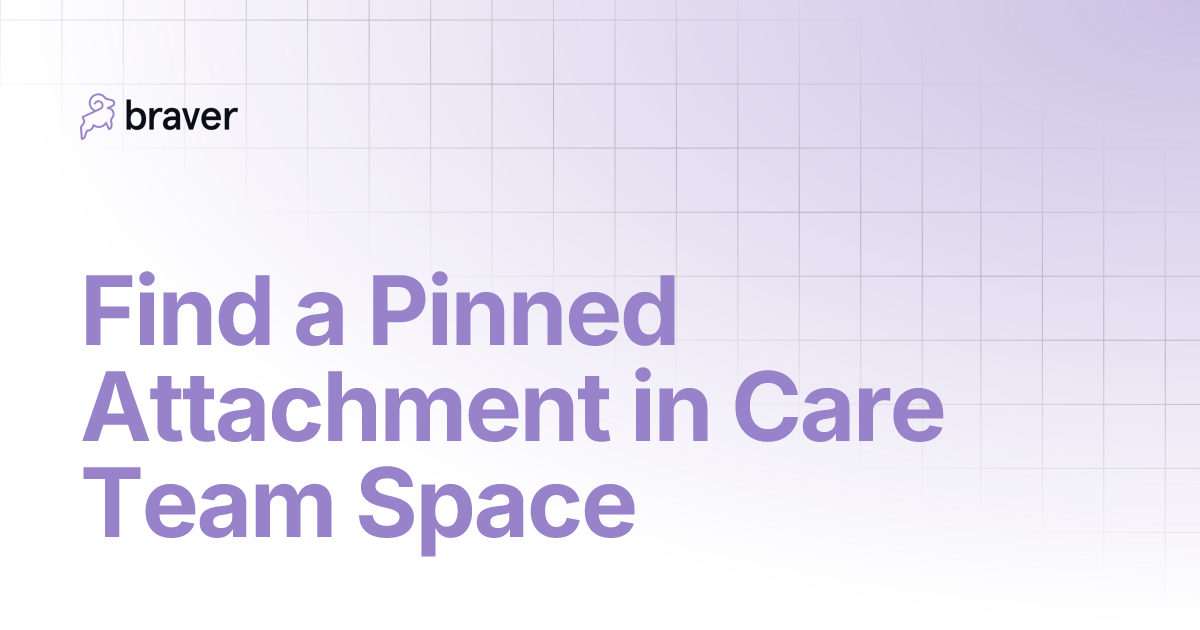 Find a Pinned Attachment in Care Team Space | Braver